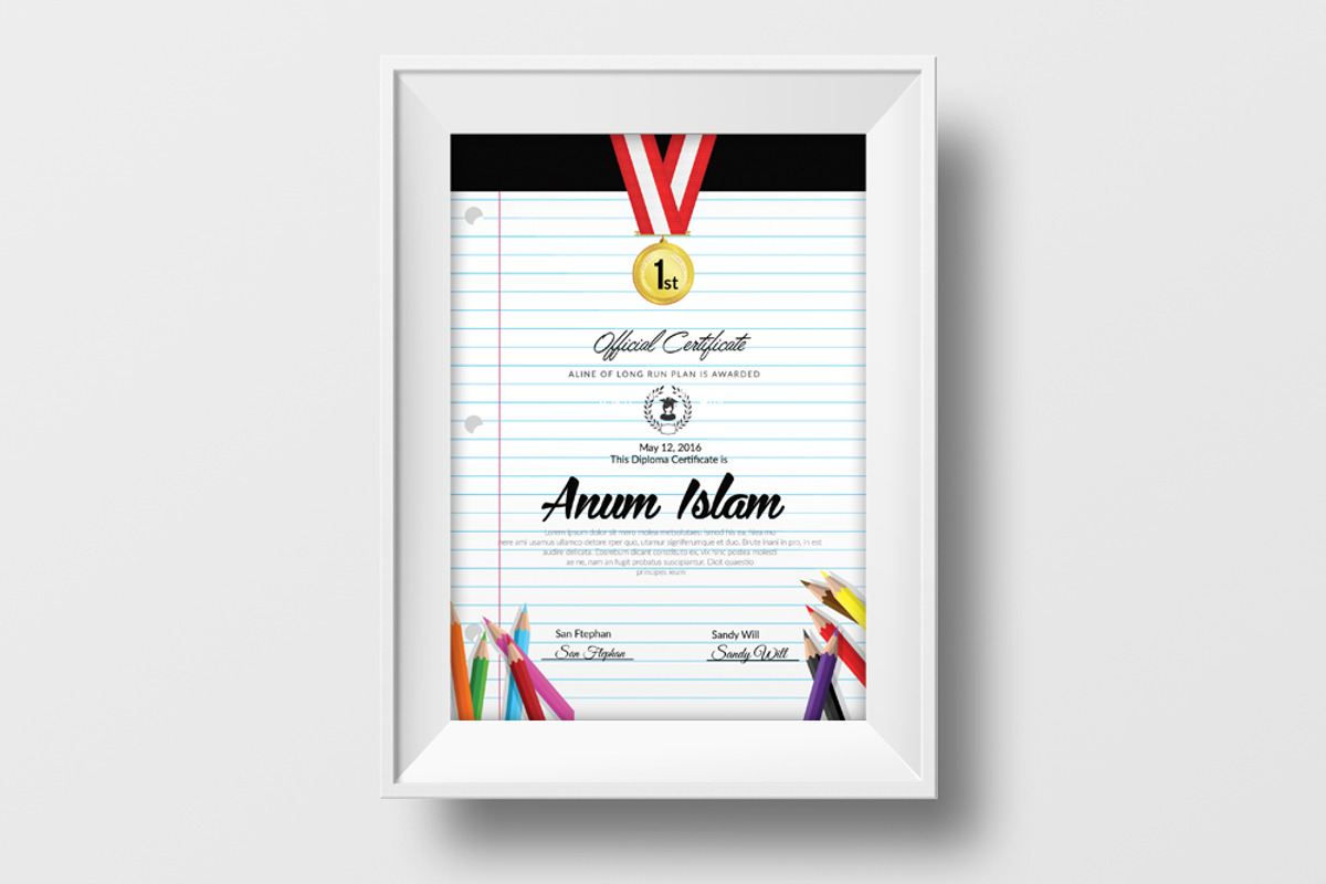 Paper Style Certificate Templates, a Stationery Template by Design Up