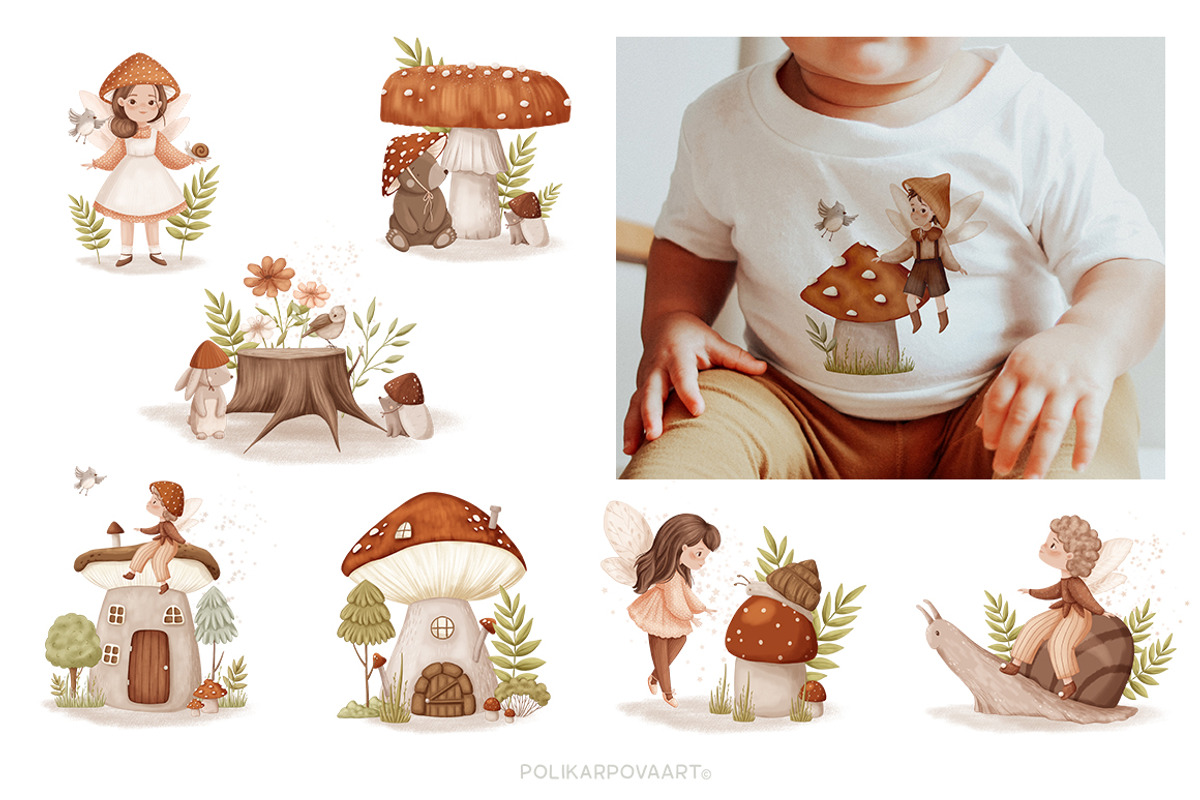 Mushroom Fairies - graphic collection