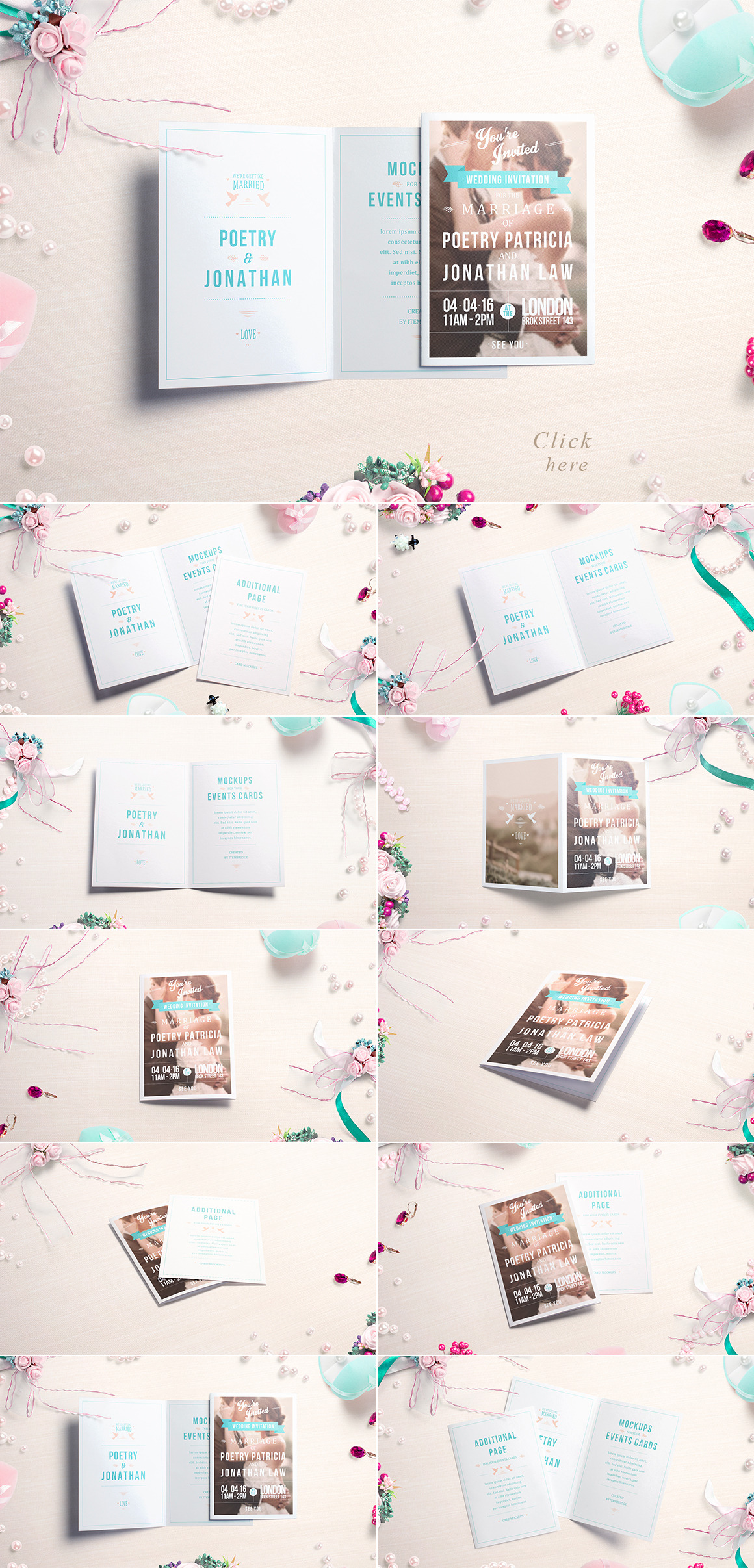 A5 Events Card Mockups [HD], a Print Template by ItemBridge