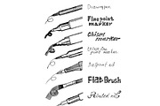 Calligraphy instruments, an Education Illustration by CatMadePattern
