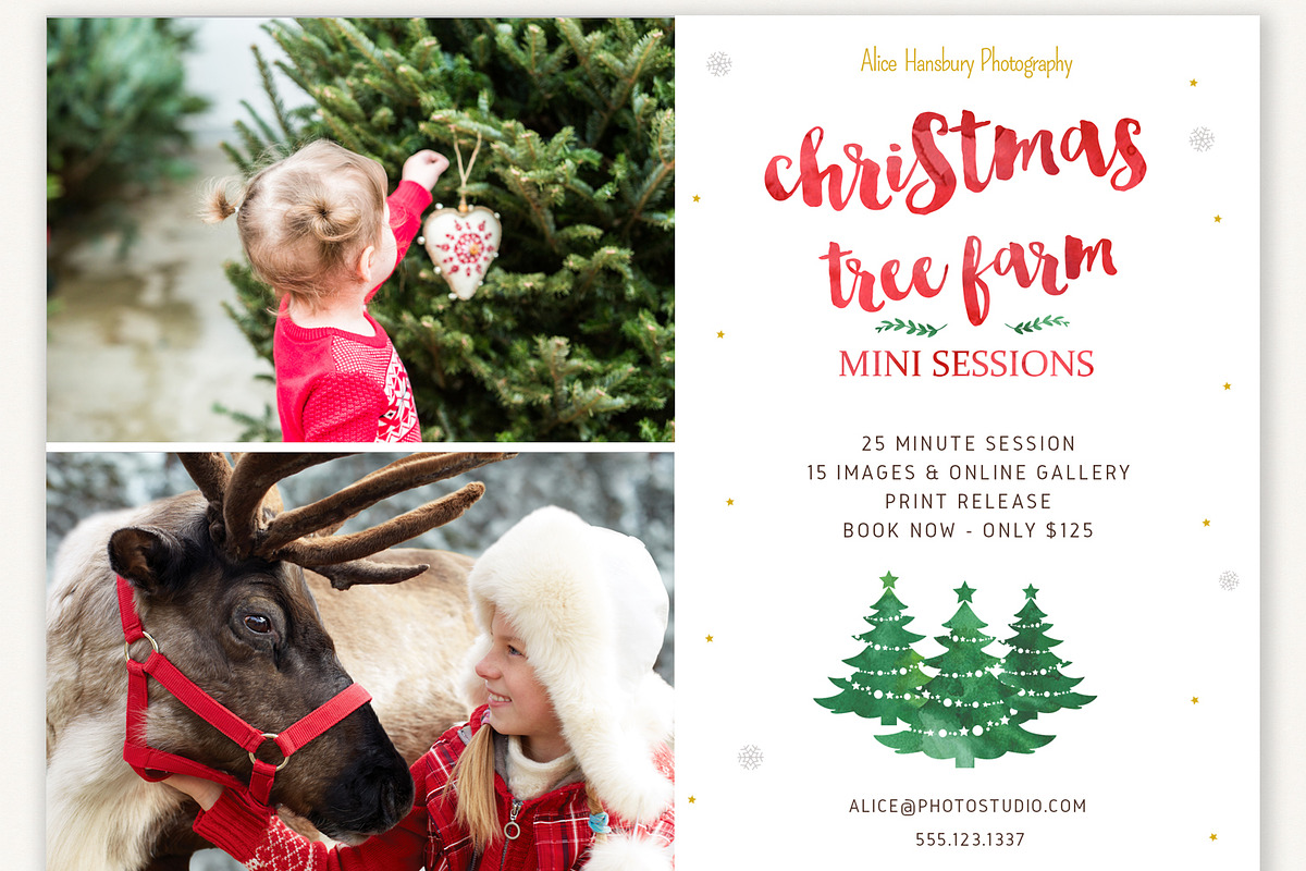 Christmas Tree Farm Mini Template, a Flyer Template by MockTurtleStudio