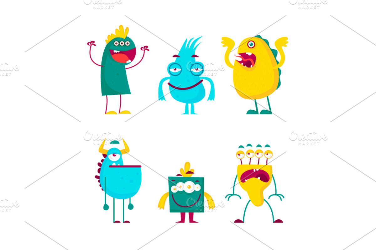 Characters monsters., an Animal Illustration by Podis