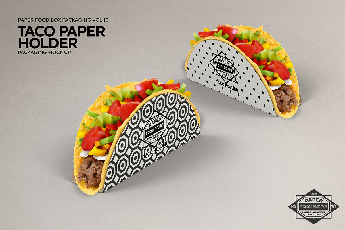 Paper Taco Holder Packaging Mockup, a Product Mockup by INCDesign