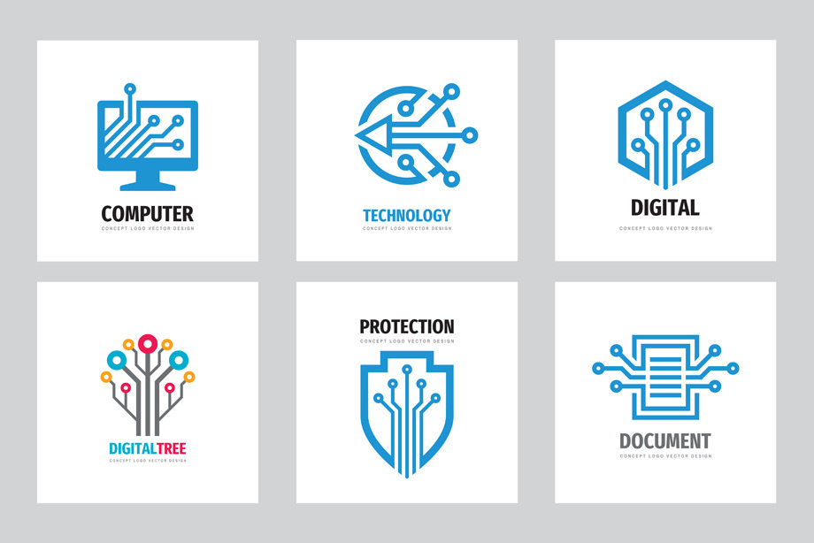 Electronic Technology Logo Set, a Branding & Logo Template by serkorkin