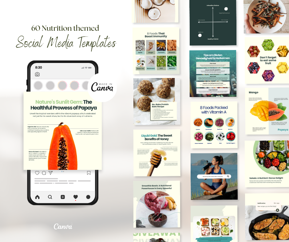 Nutrition Post Template Set I Canva