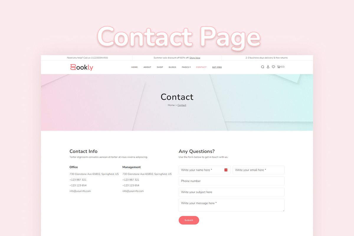 Bookly - Bookstore Website Template
