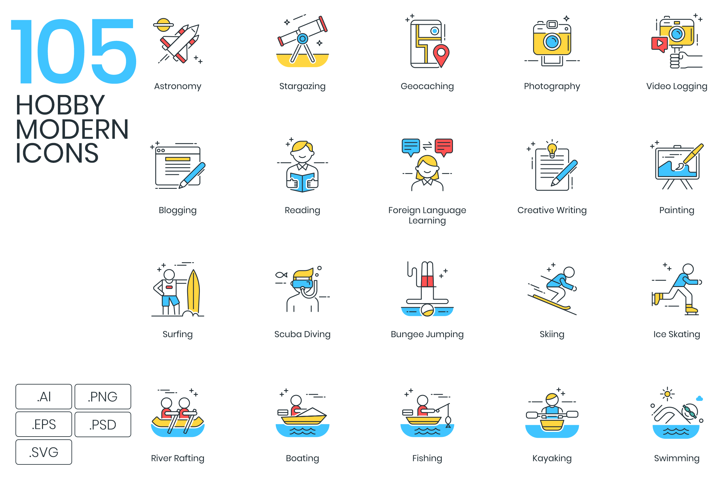 105 Hobby Modern Icons, an Icon by Flat Icons