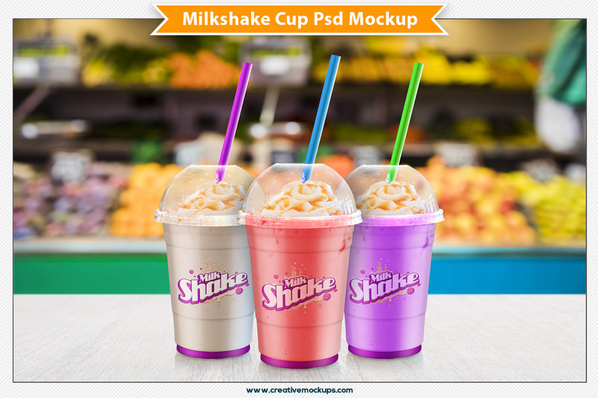 Milkshake Psd Mockup, a Cups & Container Mockup by Plus Media