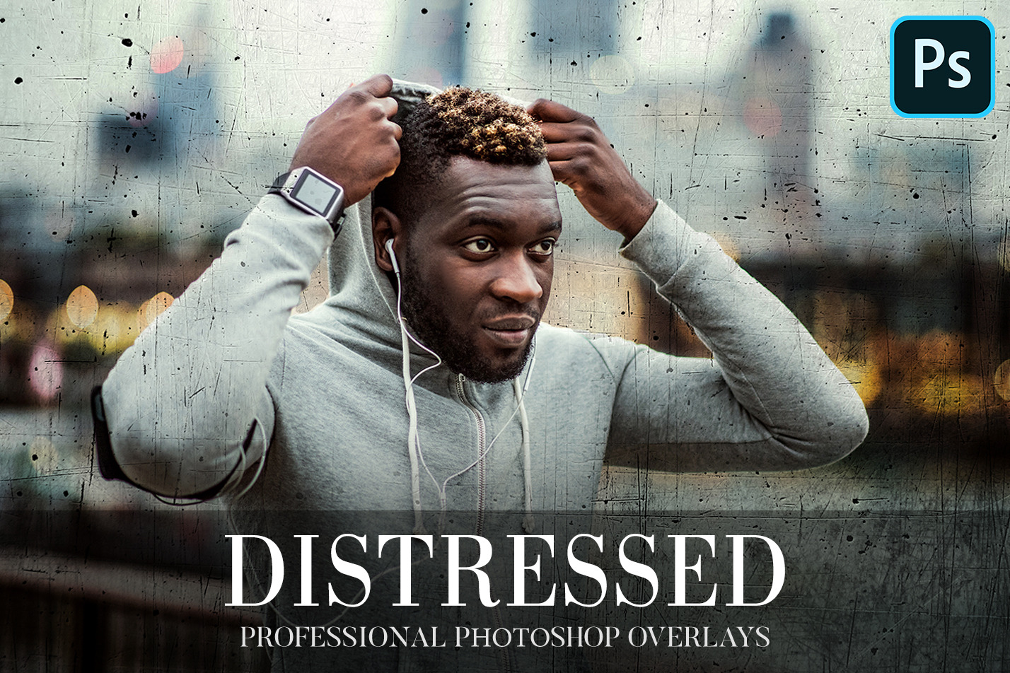 Distressed Overlays Photoshop, a Plug-in Add-On by FixThePhoto
