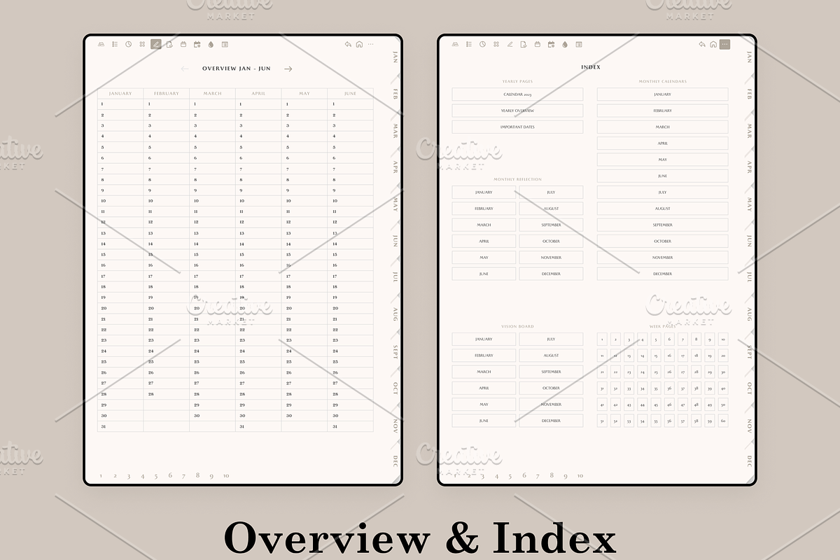 Boho Minimalism Digital Planner, a Templates & Theme by Digital_Mind