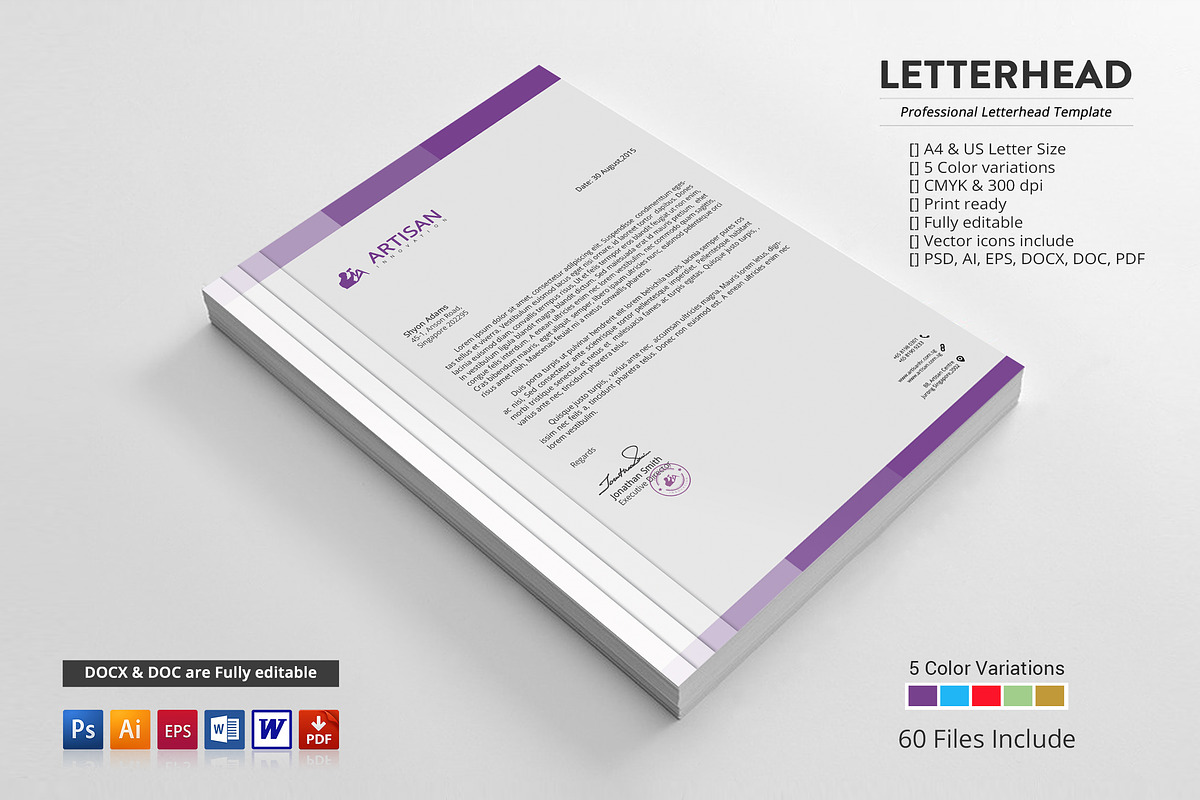 Letterhead Template, a Stationery Template by artisanHR