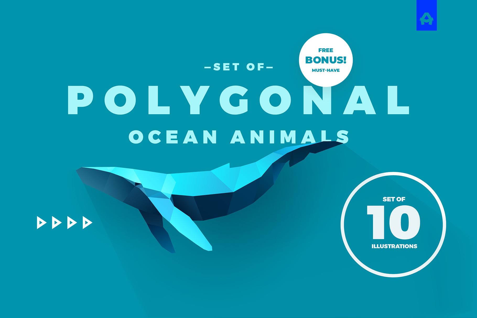Ocean Polygonal Animals, an Animal Illustration by blauananas