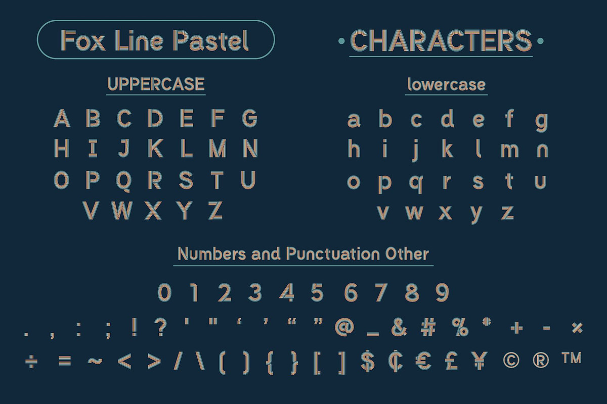 Fox Line Pastel &Fox Line Font Duo, a Symbol Font by Fox7 By Rattana