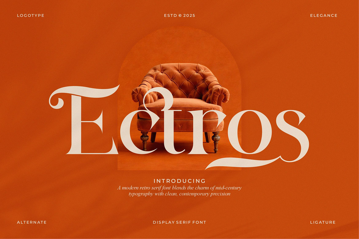 Ectros || Modern Retro Serif Font, a Serif Font by Ermedia Studio