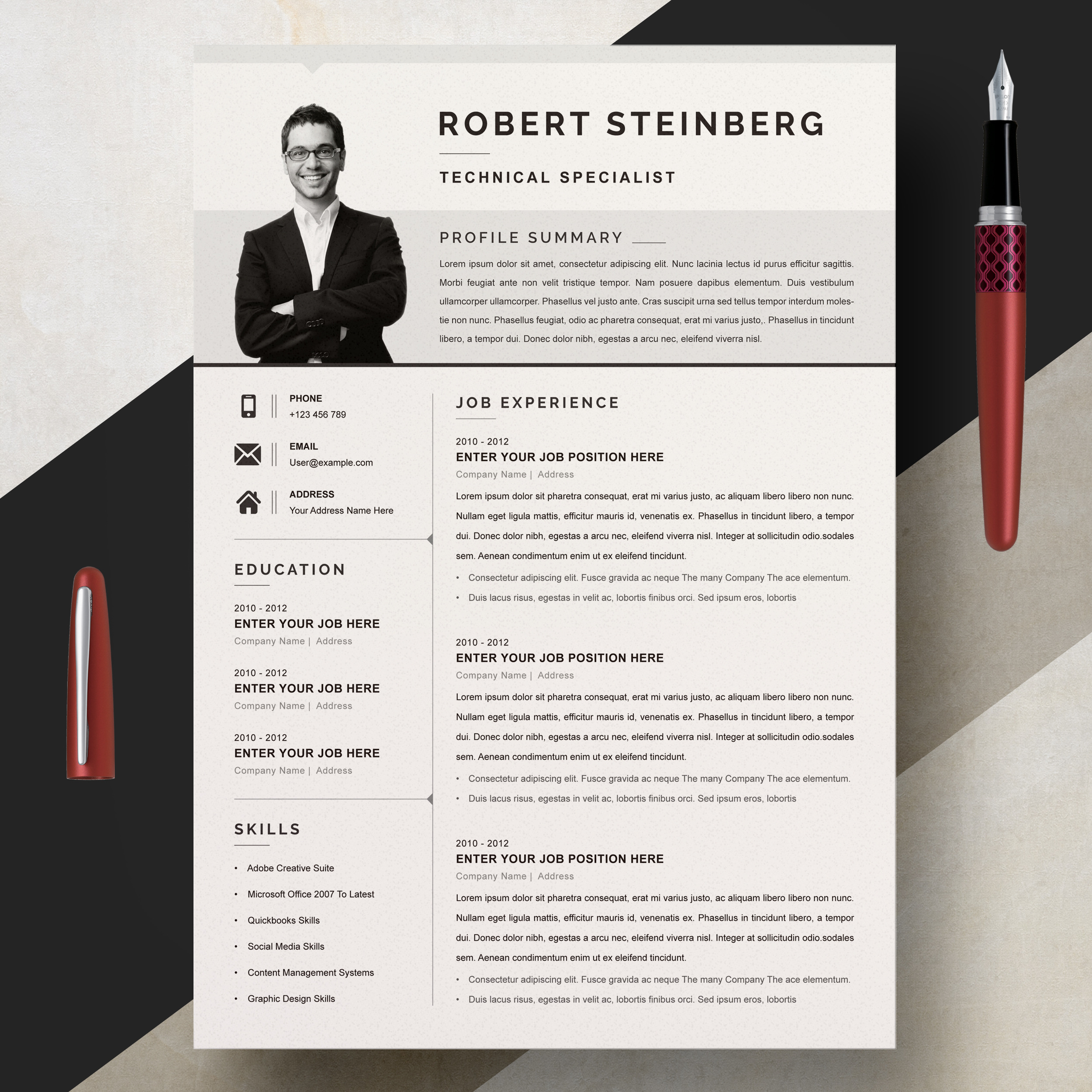 2 Page Professional Simple Resume