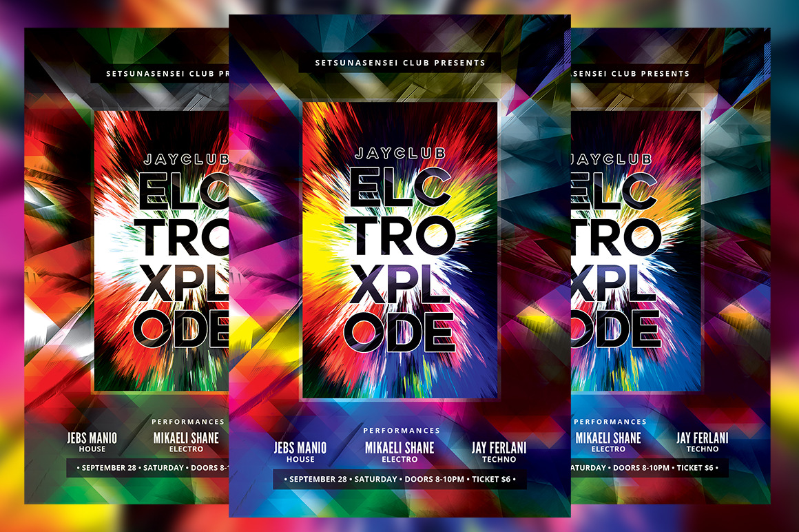 Electro Explode Flyer, a Flyer Template by KiraYamato Design Studio