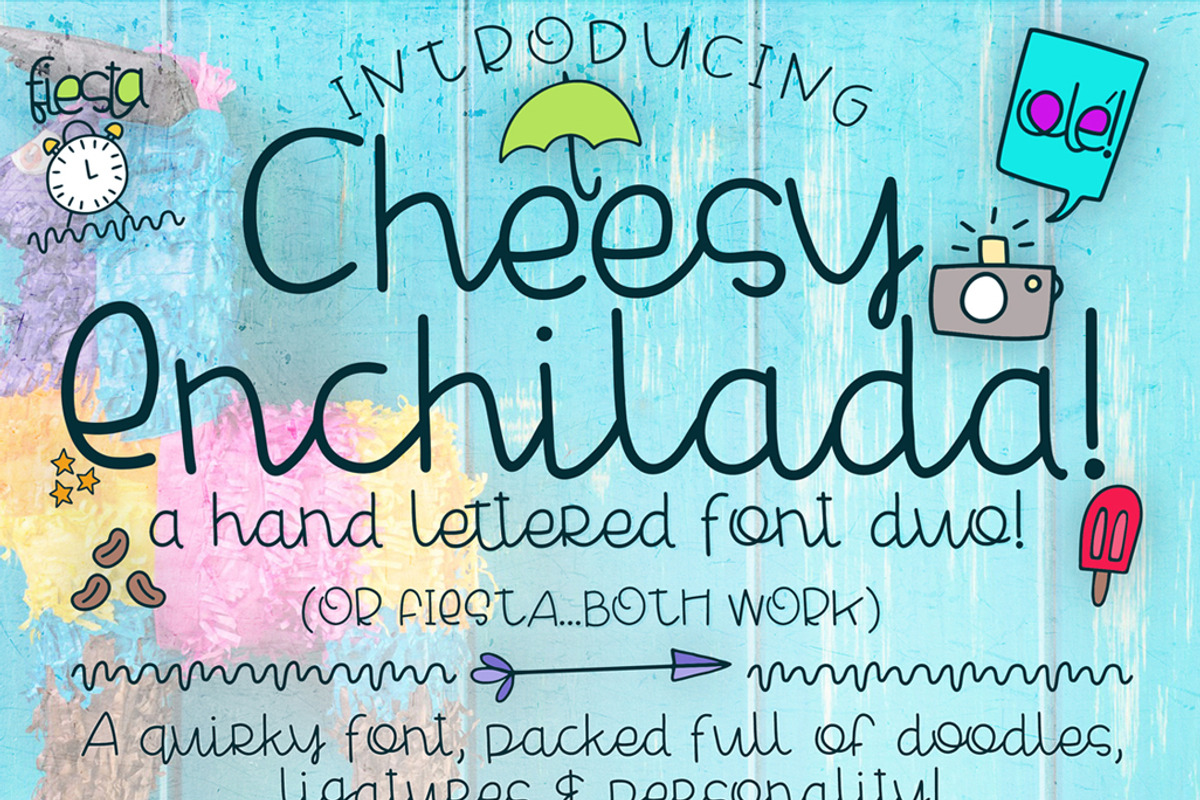 Cheesy Enchilada Font Duo, a Handwritten Font by Groovy Fonts by Mindy
