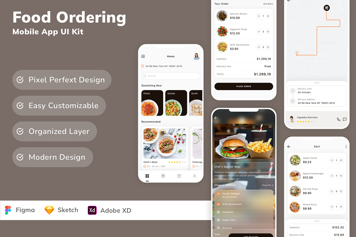 Food Ordering Mobile App UI Kit, an UI Kit Template by Betush