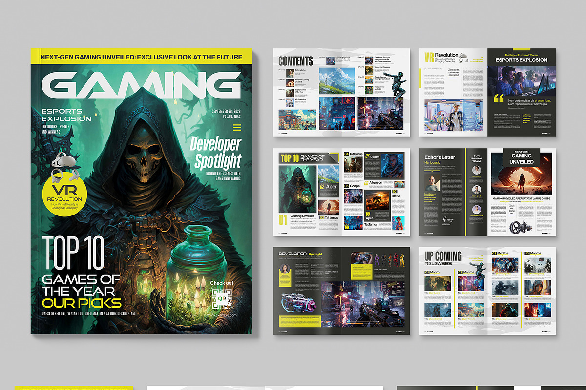 Gaming Magazine Template, a Magazine Template by BrandPacks
