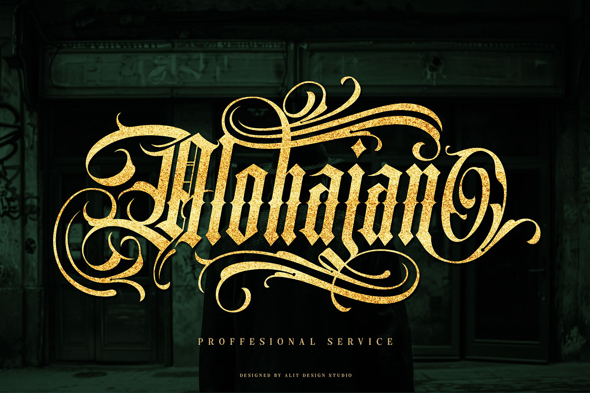 Black Famous Typeface, a Blackletter Font by alit design