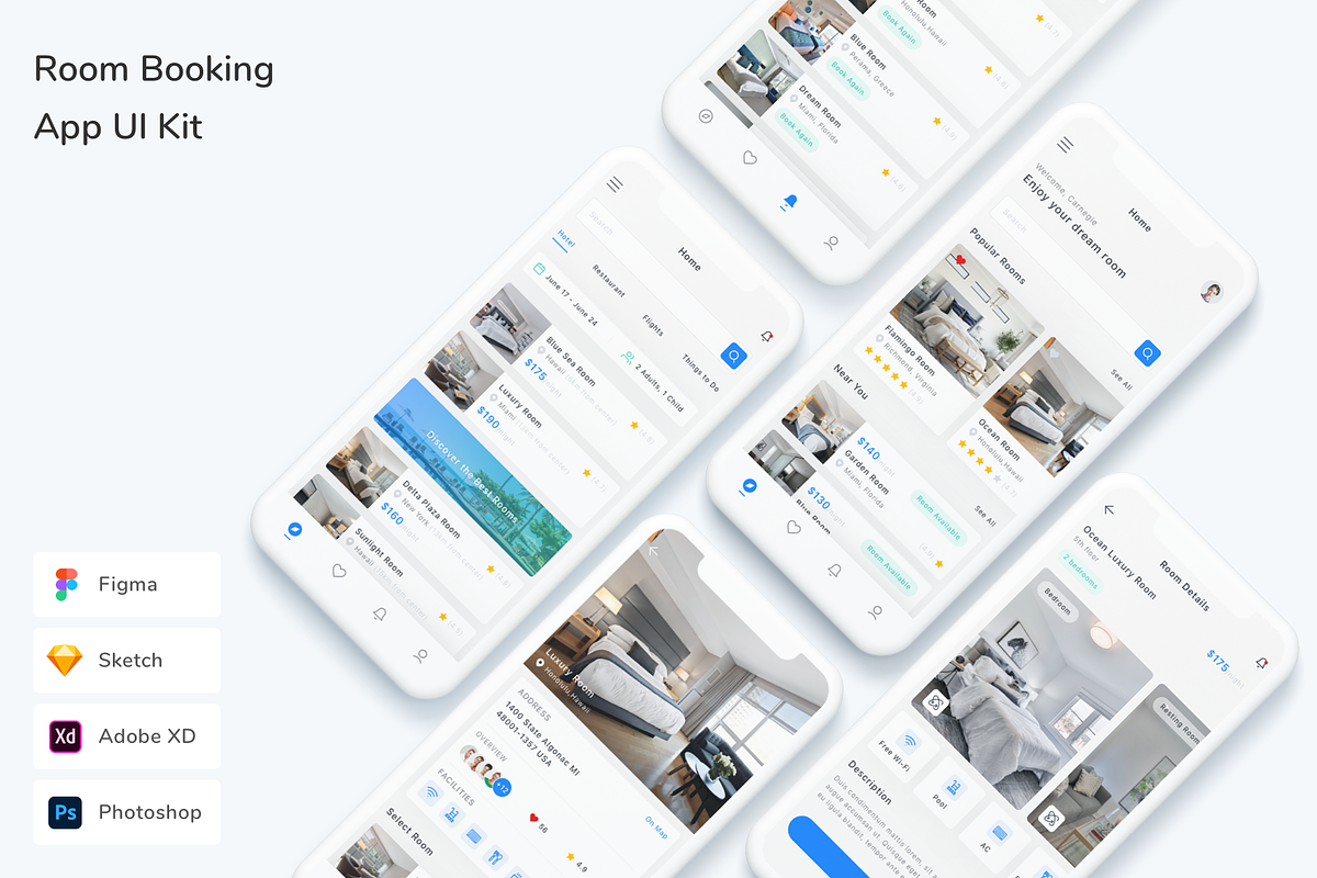 Room Booking App UI Kit, an UI Kit Template by Betush | Creative Market