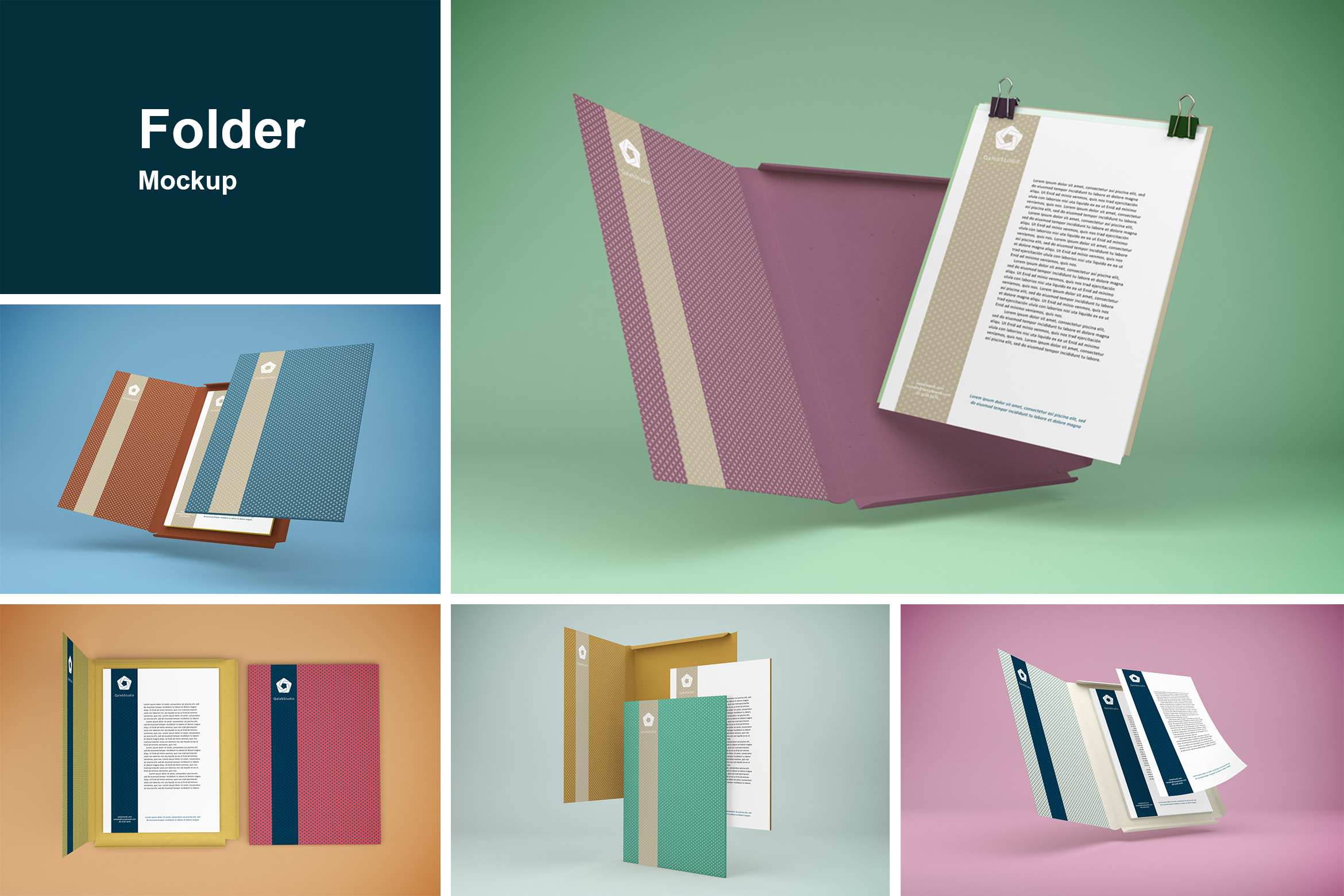 Folder Mockup, a Product Mockup by Qaleb Studio