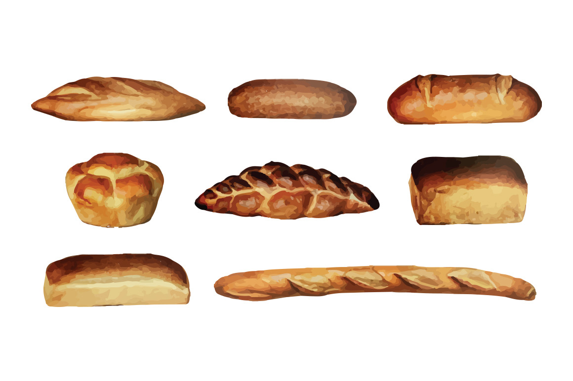 Vector Breads Illustration Pack, a Food Illustration by Theresa Barba