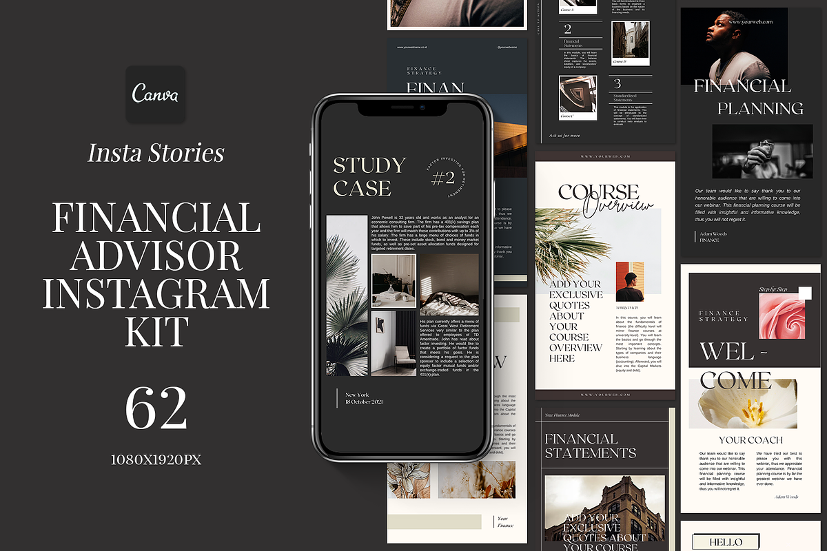 Insta Financial Advisor Kit CANVA, a Social Media Template by Analogi ...