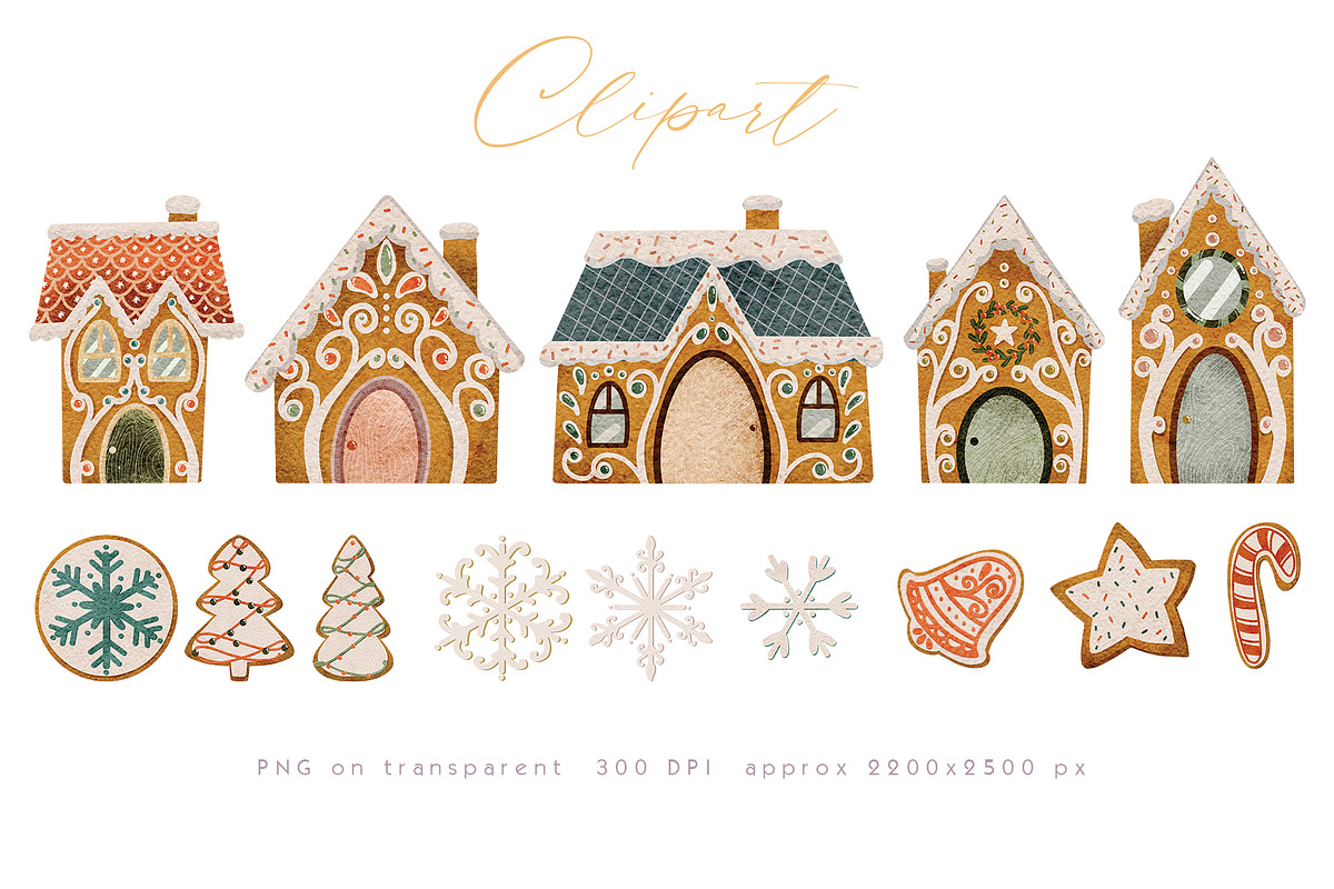 Gingerbread Clipart Cozy Christmas Png | Creative Market