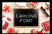 Carving Font, a Script Font by MRI STUDIO