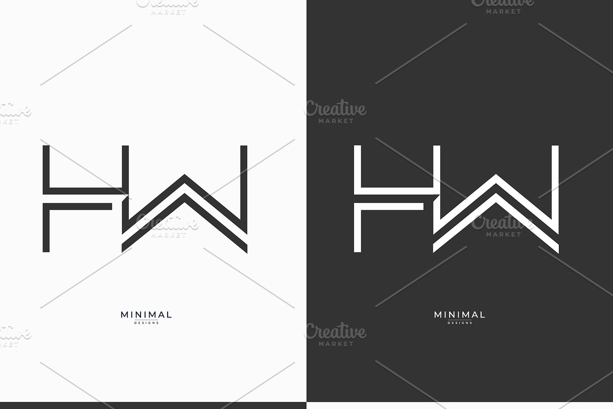 Monogram icon logo HW, a Branding & Logo Template by idesign_4u