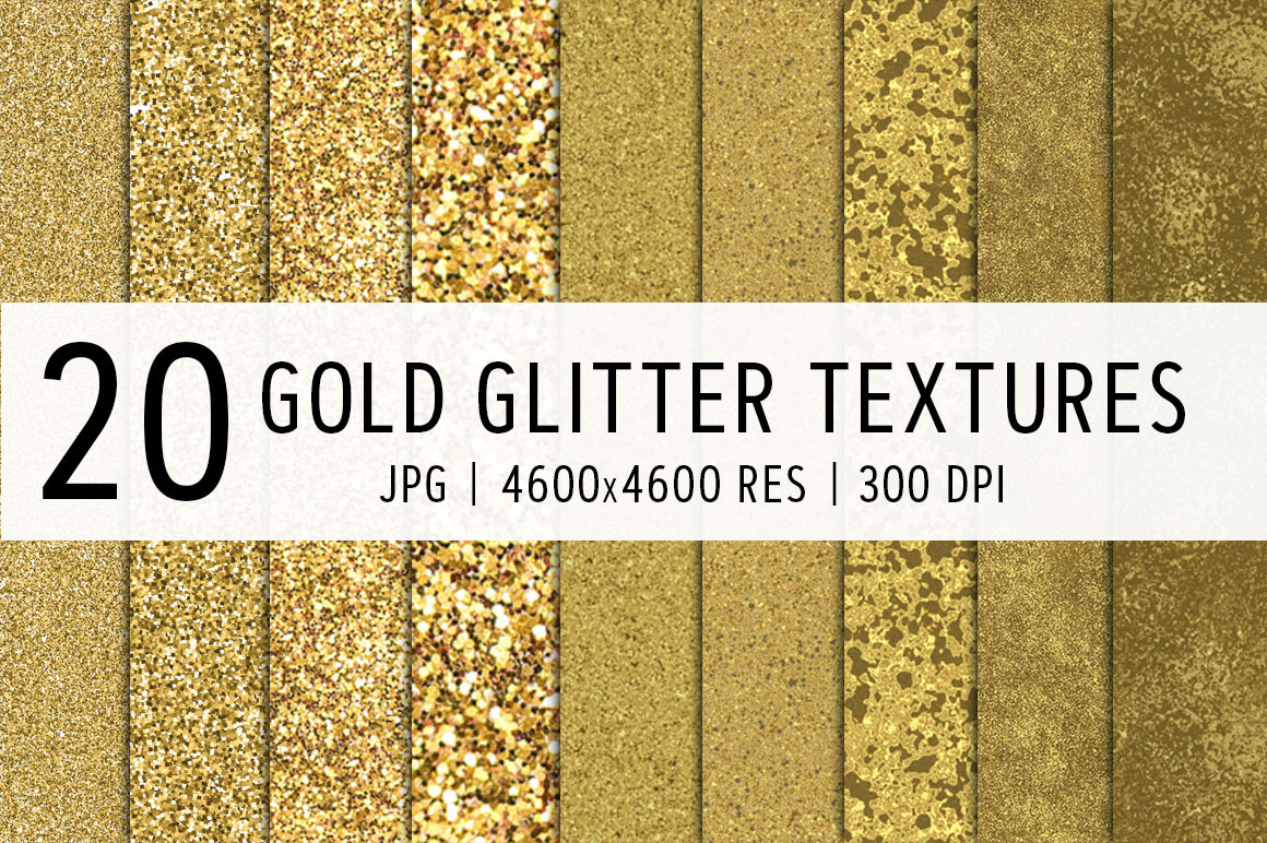 20 Gold Glitter Textures, a Texture Graphic by Creativetacos