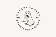 Spooky Ghost Logo Simple Halloween, a Branding & Logo Template by ...