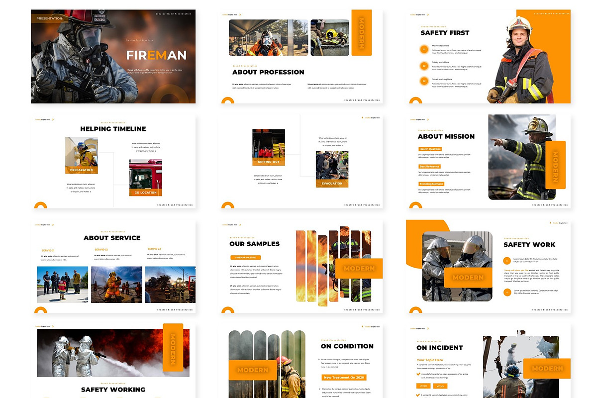Fireman - Powerpoint Template, a Presentation Template by AQR Studio ...