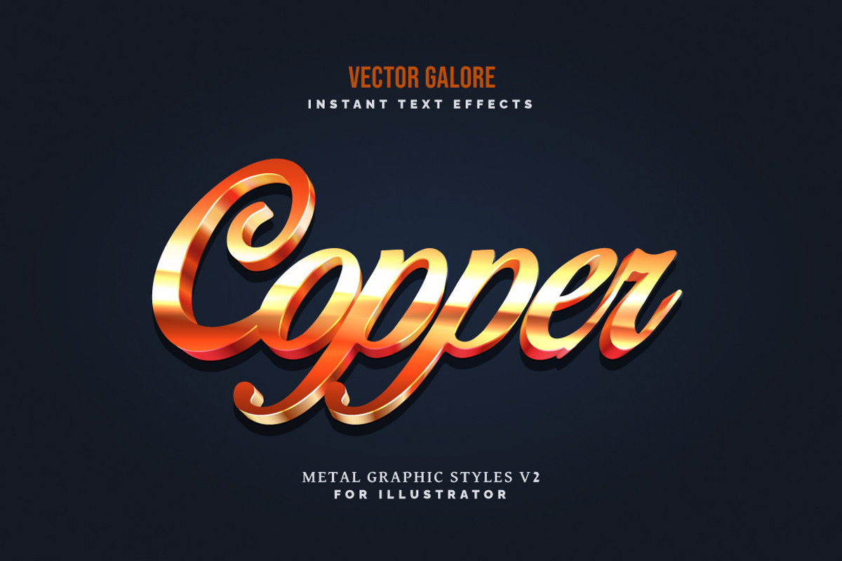 Metal Graphic Styles for AI vol.2, a Layer Style Add-On by Vector Galore