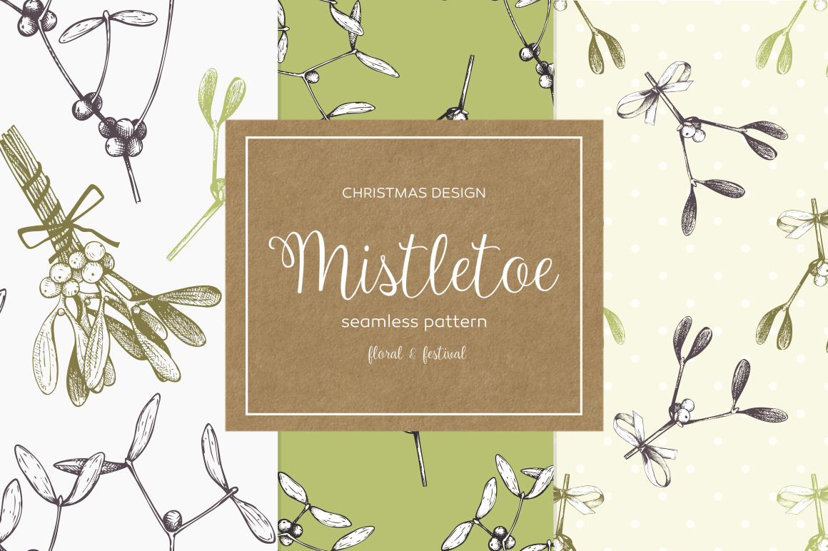 Vintage Mistletoe Patterns, a Pattern Graphic by Yevheniia