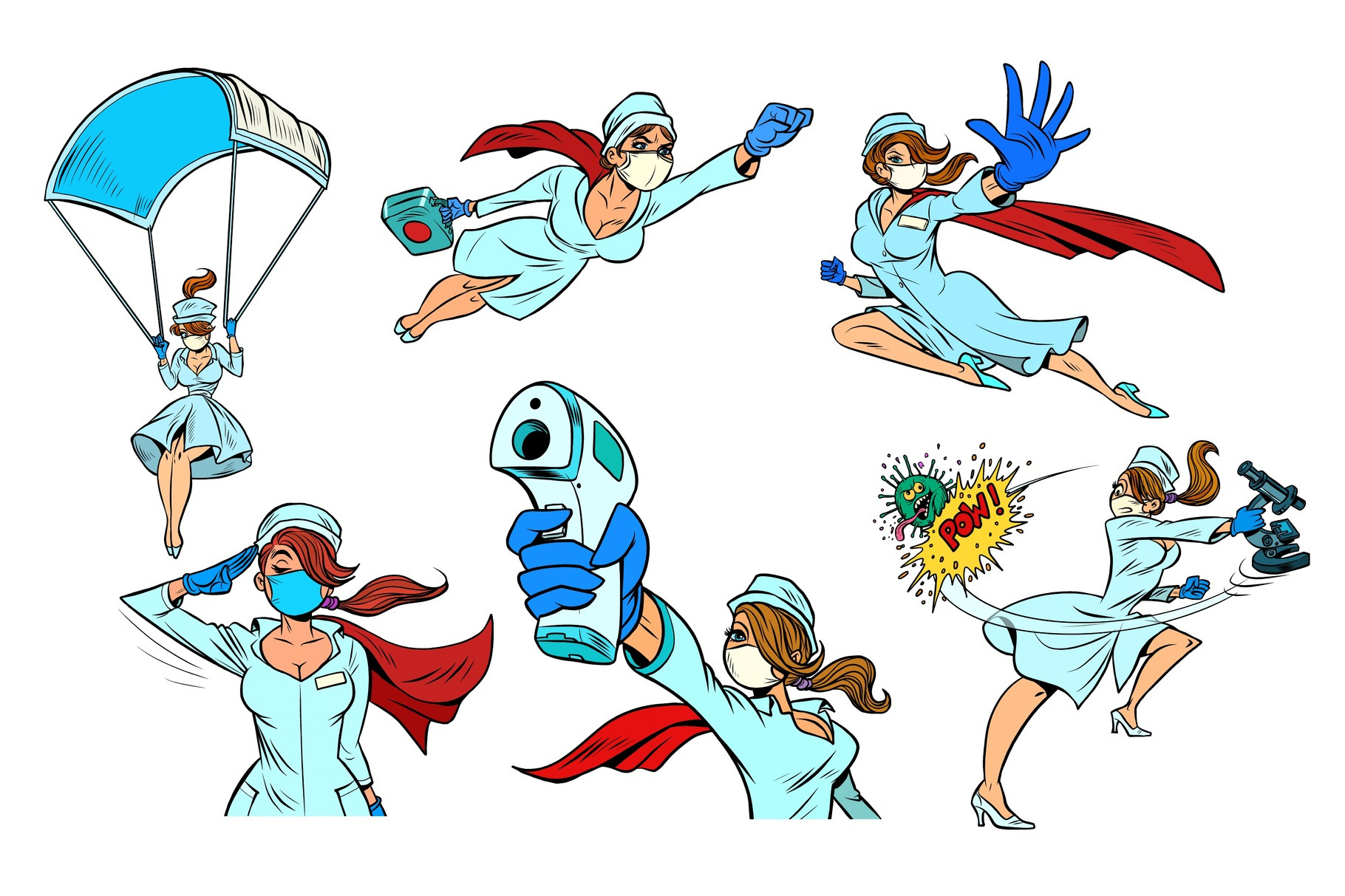 super hero nurse set collection, a Healthcare Illustration by rogistok