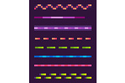Neon Lines Set, Space Pixel Game, a Decorative Illustration by robuart