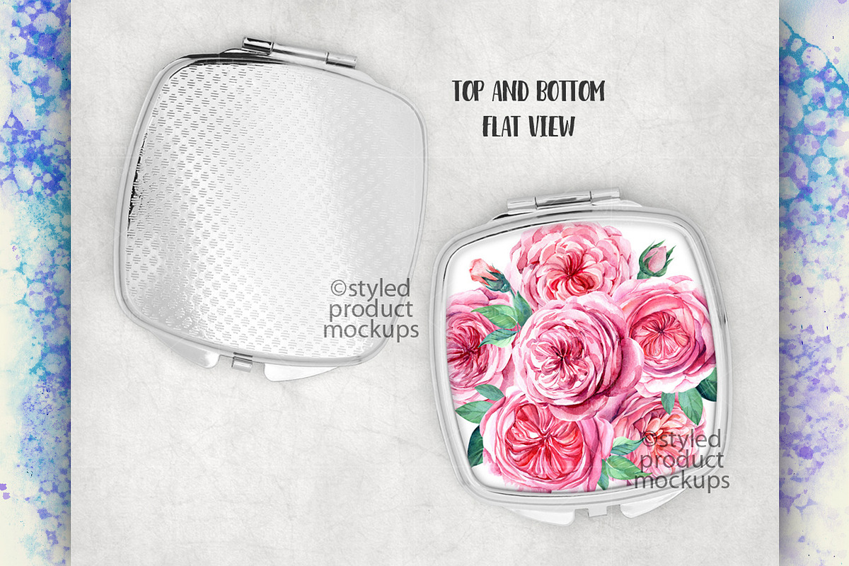 Square compact mirror mockup, a Product Mockup by StyledProductMockups