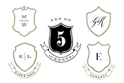 5 Hand Drawn Crests, an Illustration by Bianca Mascorro Art