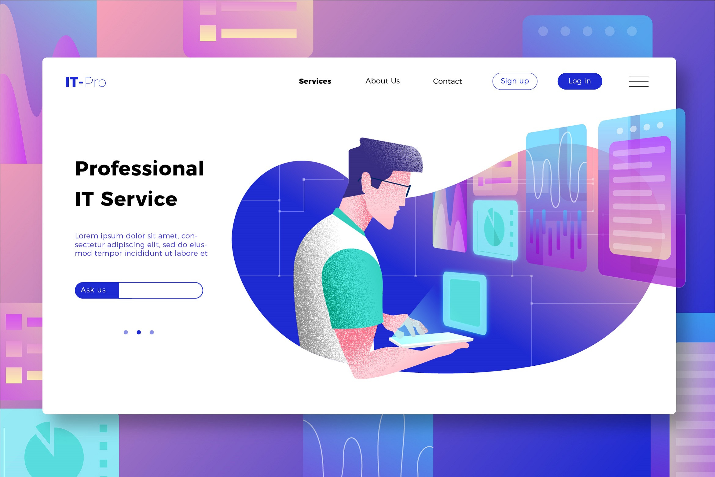 IT Services - Banner & Landing Page, a Templates & Theme by AQR Studio