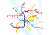 Metro, underground transport map, a Transportation Illustration by Buch&Bee