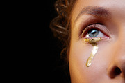 Golden tears, glamorous portrait, a Photo by LiaKoltyrina