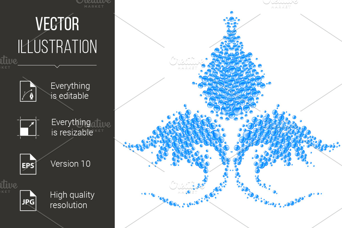 Abstract shape made of water bubbles, a Graphic by DvargShop | Creative ...