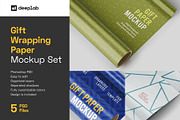 Gift Wrapping Paper Mockup Set, a Print Template by Deeplab