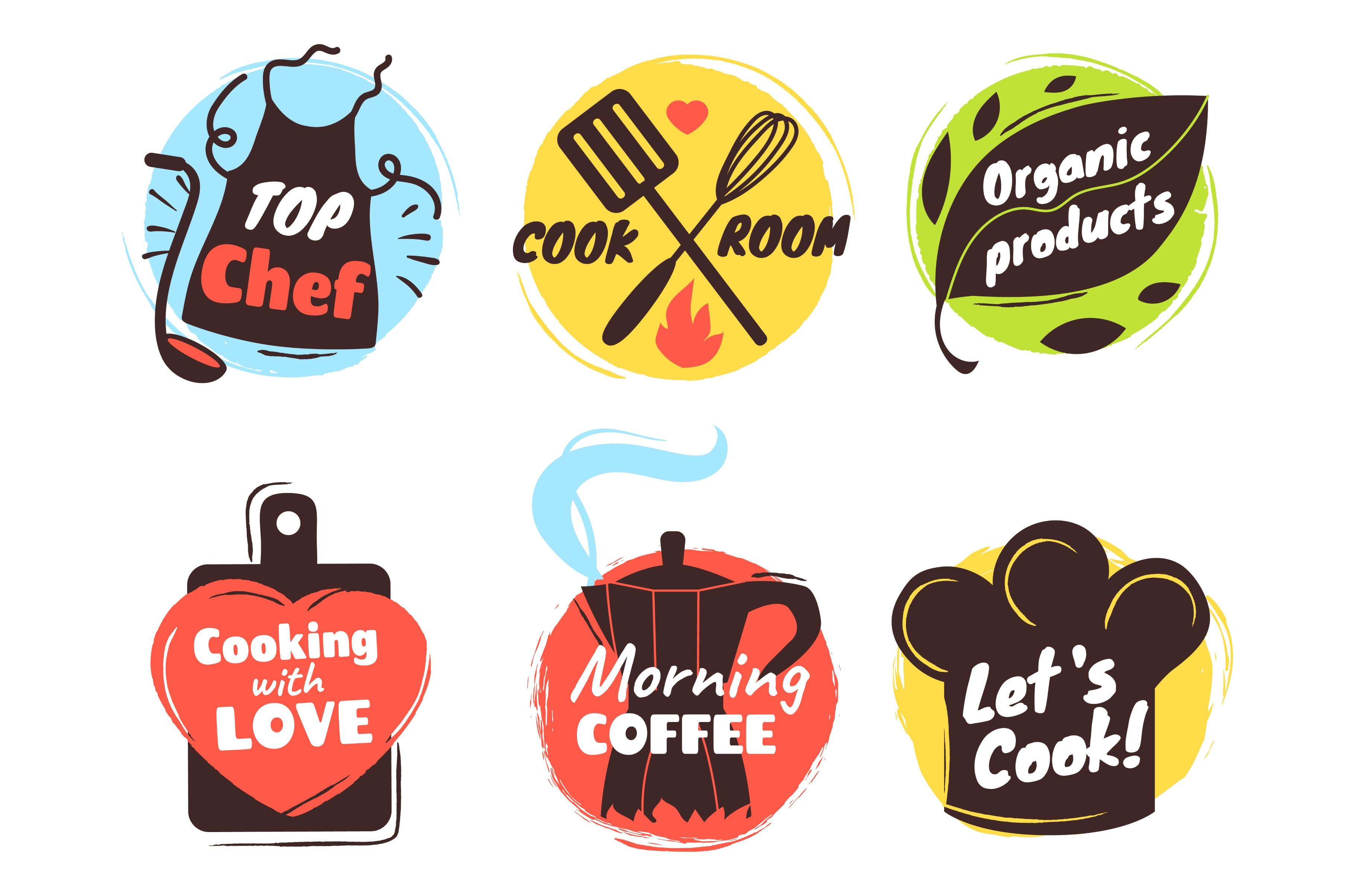 Cooking logo with hand written, a Food Illustration by Frogella