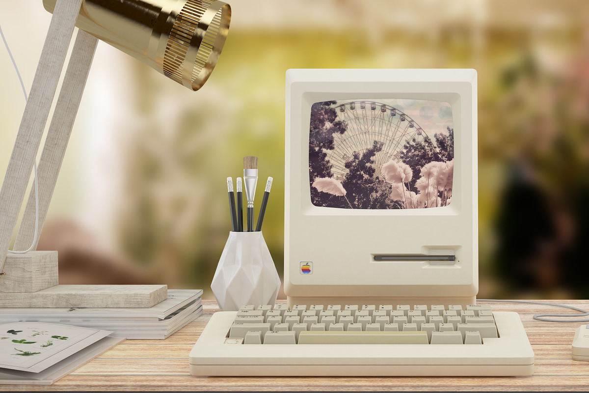 Vintage Computer Mockups, a Product Mockup by mock-ups | Creative Market