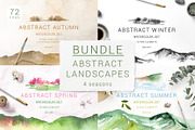 Watercolor abstract landscape bundle | Illustrations ~ Creative Market