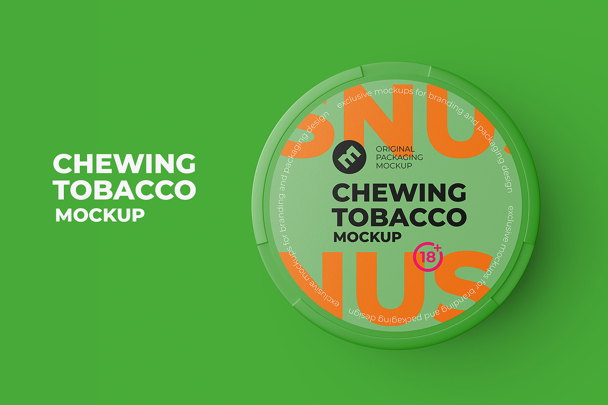 Snus Chewing Tobacco - 4 PSD Mockup, a Packaging Mockup by easymock 2