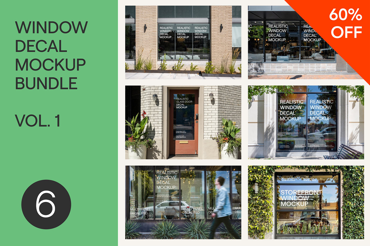Storefront Window Decal Mockup Bundle | Creative Market